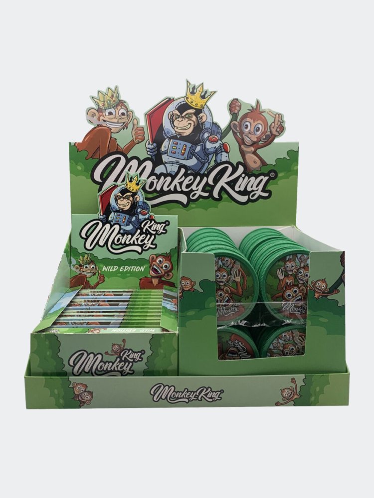 Monkey King Rolling Papers with Tips and Grinder (Wild Edition) (48pcs/display)