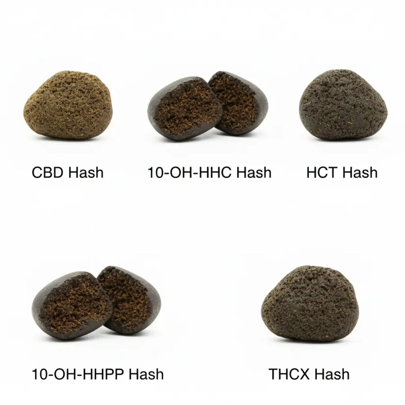Set de muestra de hachís marroquí - CBD Hash, 10-OH-HHC Hash, HCT Hash ...