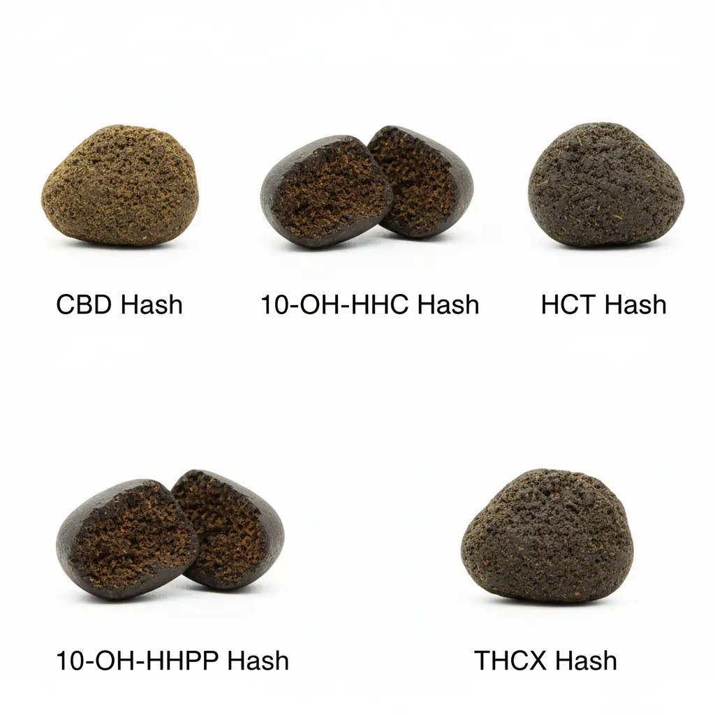 Set de muestra de hachís marroquí - CBD Hash, 10-OH-HHC Hash, HCT Hash ...