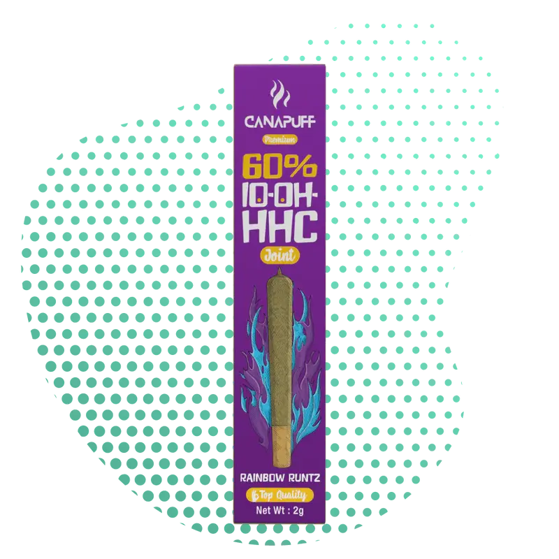 CanaPuff Pre-roll de 10-OH-HHC Rainbow Runtz, 10-OH-HHC 60 %, 2 g