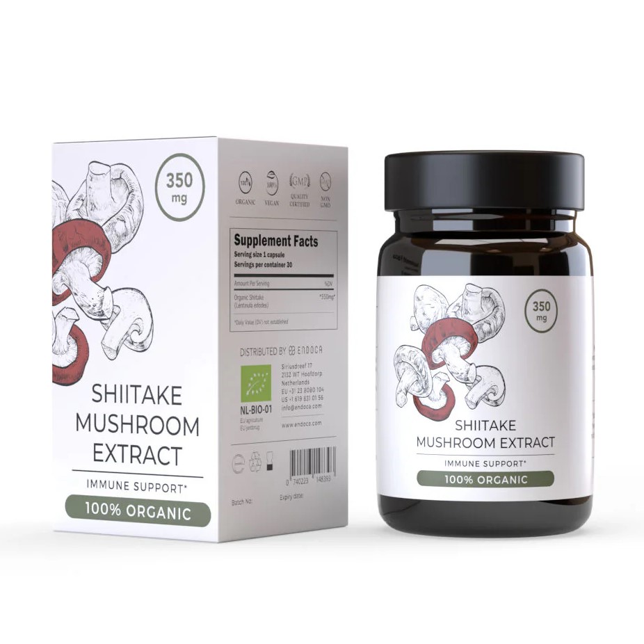 Endoca Extracto de hongo shiitake, 30 cápsulas