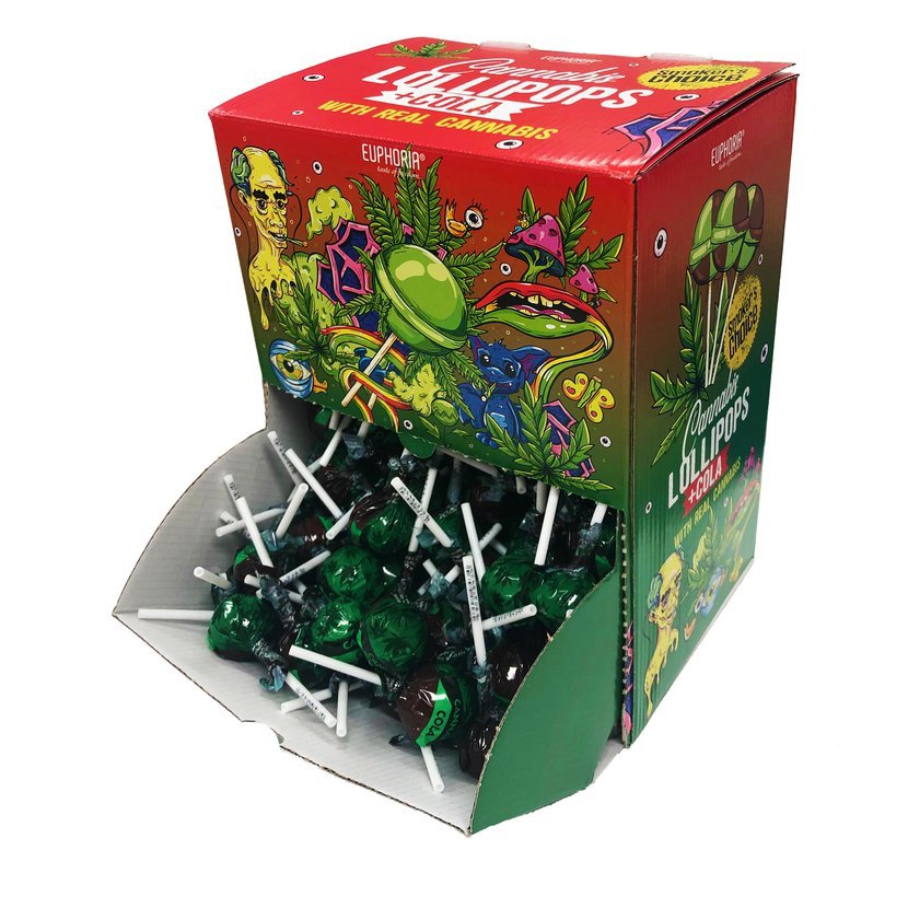 Euphoria Hemp Lollipop with cola flavor Big Pack 200 pcs x 12 g