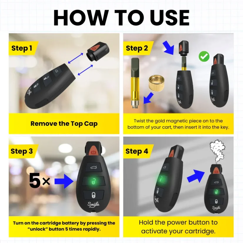 Smyle Labs 510 Battery Car Key Penjamin, Display box 5 pcs